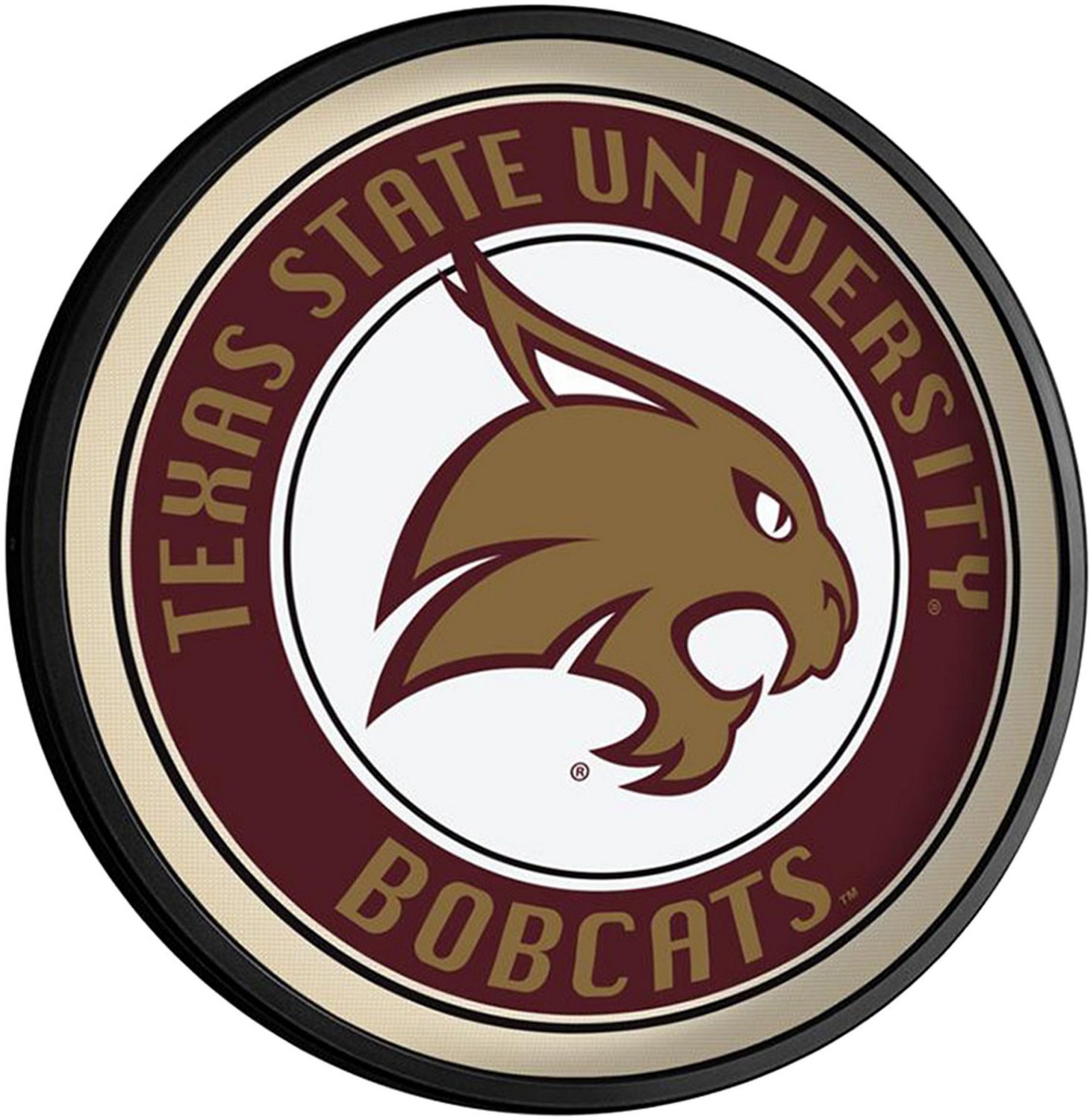 The Fan-Brand Texas State University Round Slimline Lighted Wall Sign ...