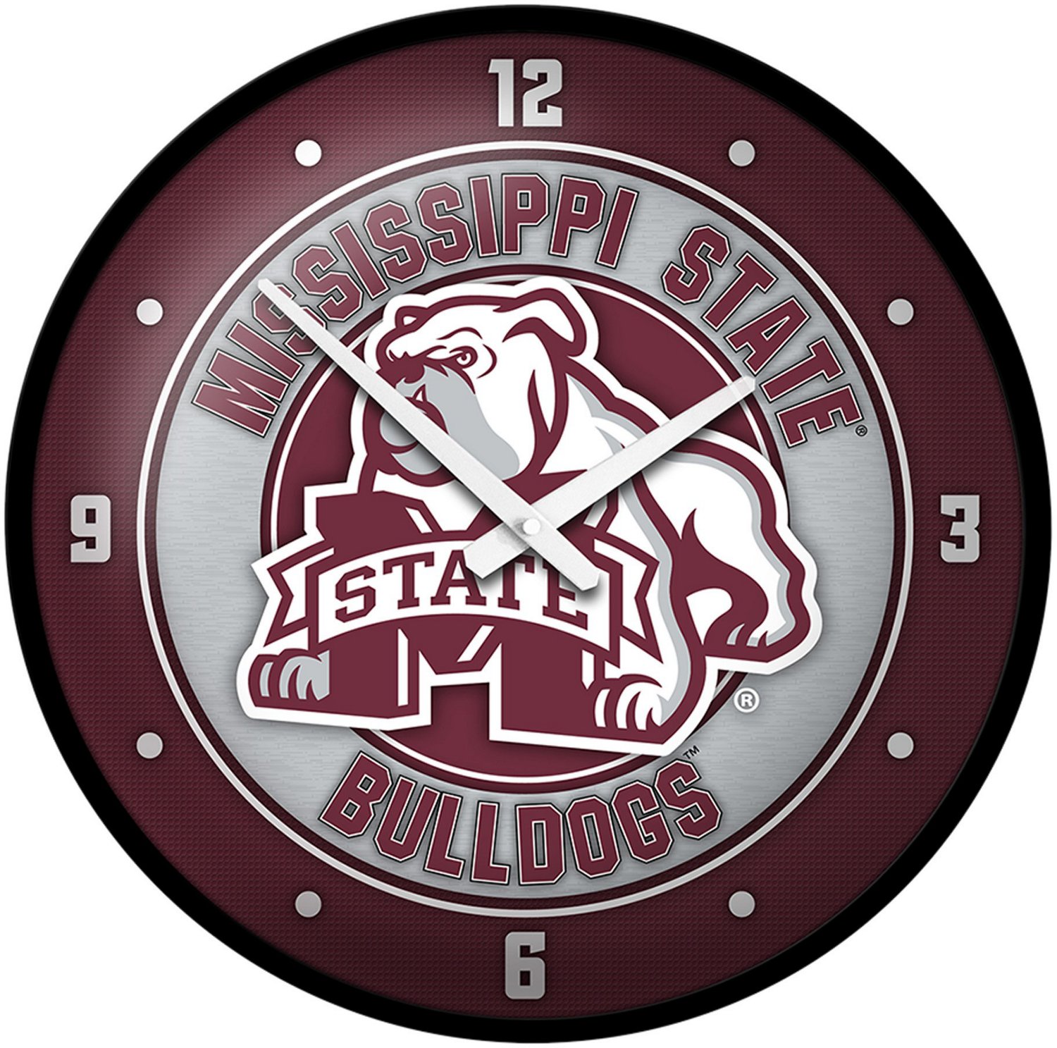 The Fan-Brand Mississippi State University Mascot Modern Disc Clock ...