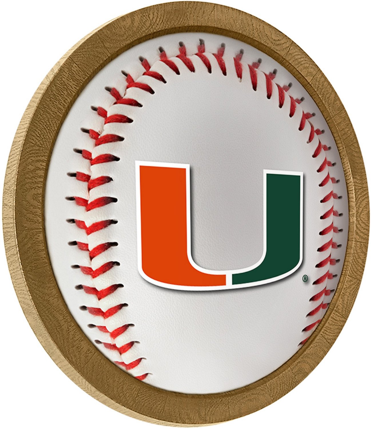 The Fan-Brand University of Miami Baseball Faux Barrel Frame Sign | Academy