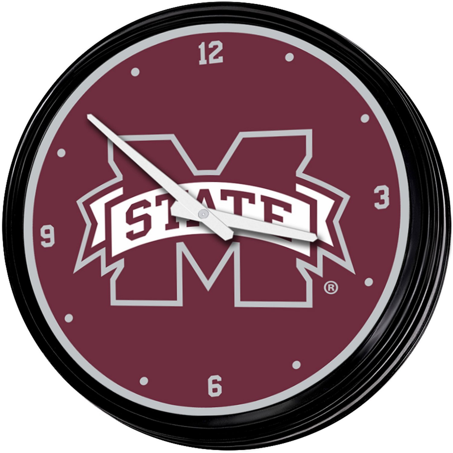 The Fan-Brand Mississippi State University Retro Lighted Wall Clock ...