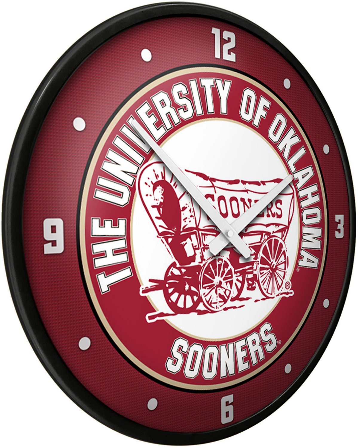 The Fan-Brand University of Oklahoma Wagon Modern Disc Clock | Academy