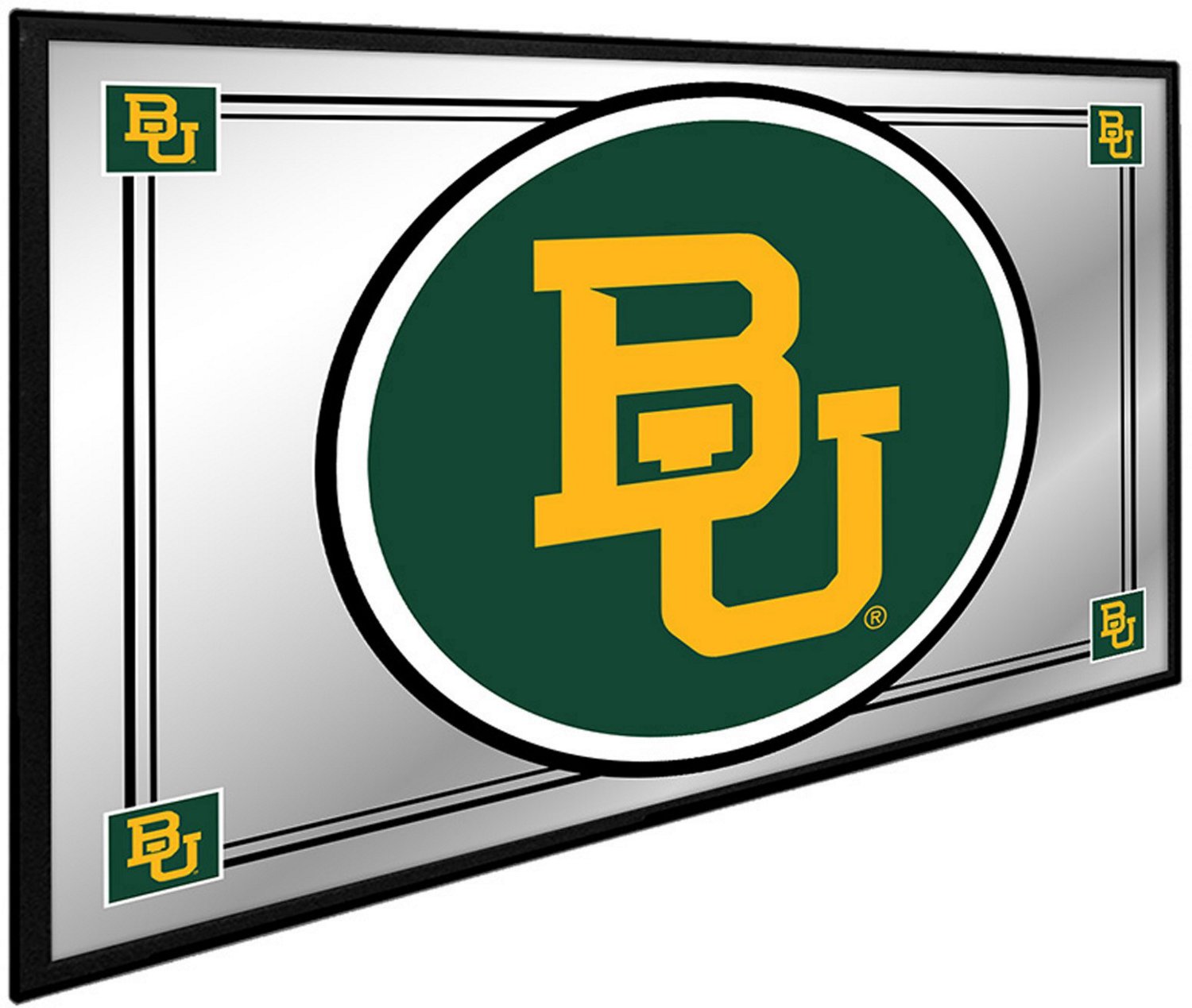 The Fan-Brand Baylor University Team Spirit Framed Mirrored Wall Sign ...