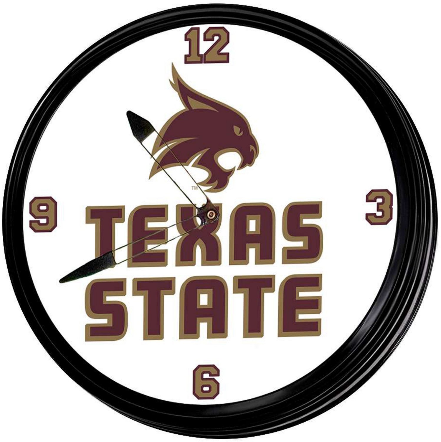 The Fan-Brand Texas State University Retro Lighted Wall Clock | Academy