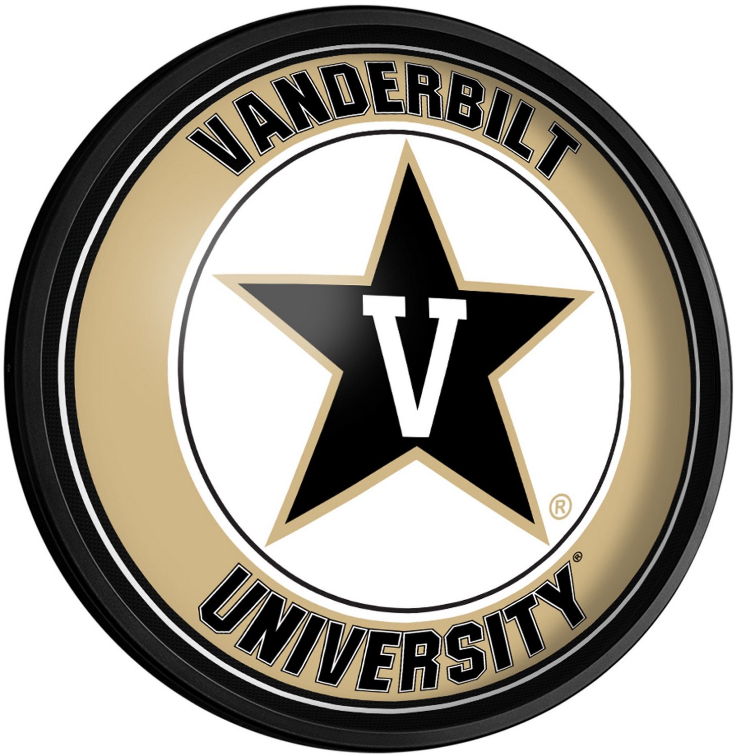 The Fan-Brand Vanderbilt University Round Slimline Lighted Wall Sign ...