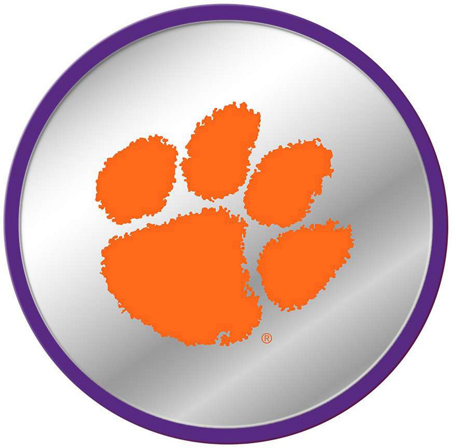 The Fan-Brand Clemson University Paw Print Modern Mirrored Disc Sign ...