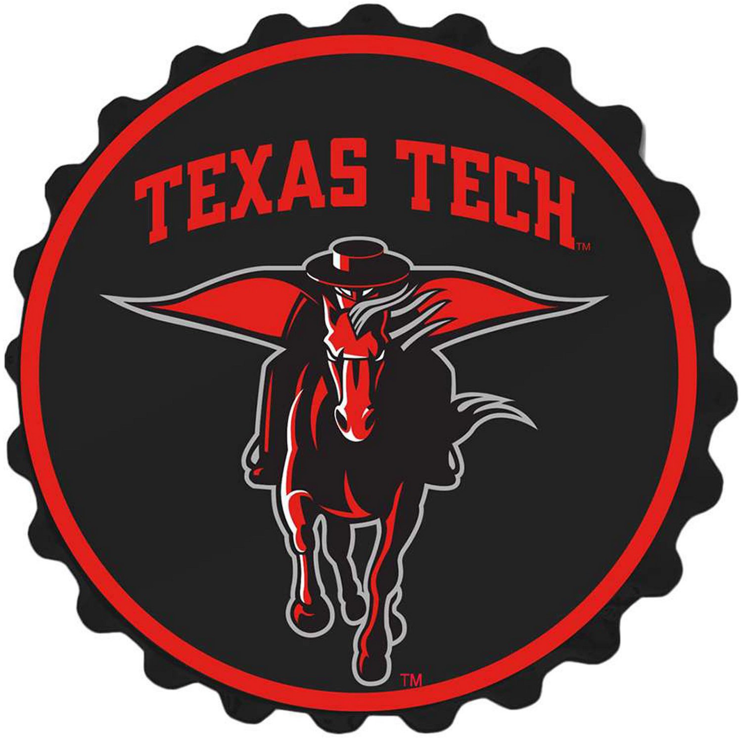 The Fan-Brand Texas Tech University Masked Rider Bottle Cap Wall Sign ...