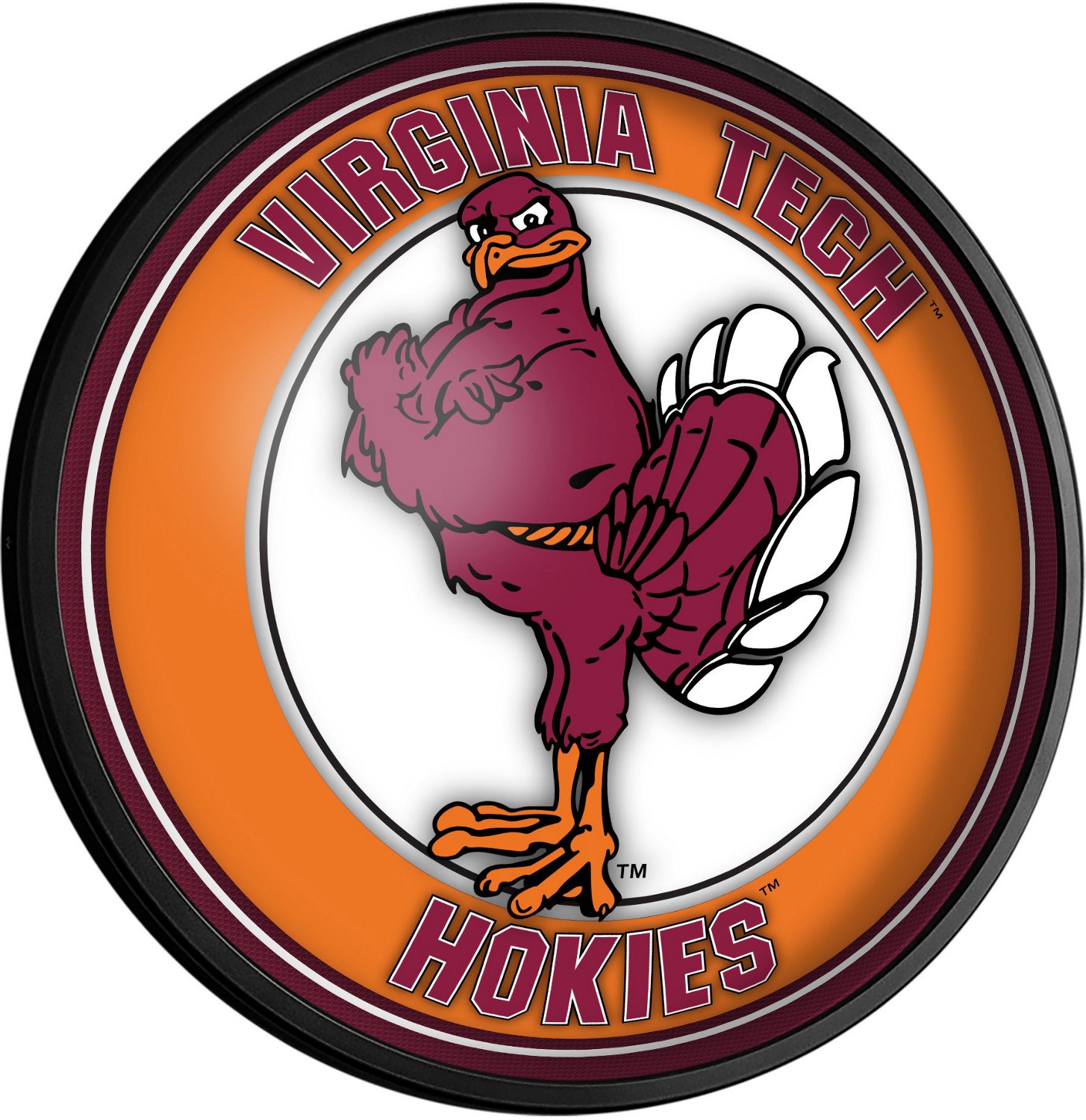 The Fan-Brand Virginia Tech Mascot Round Slimline Lighted Wall Sign ...