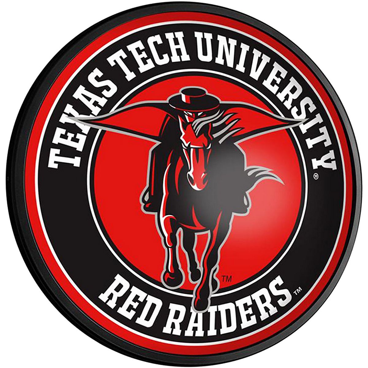 The Fan-Brand Texas Tech University Masked Rider Round Slimline Lighted ...