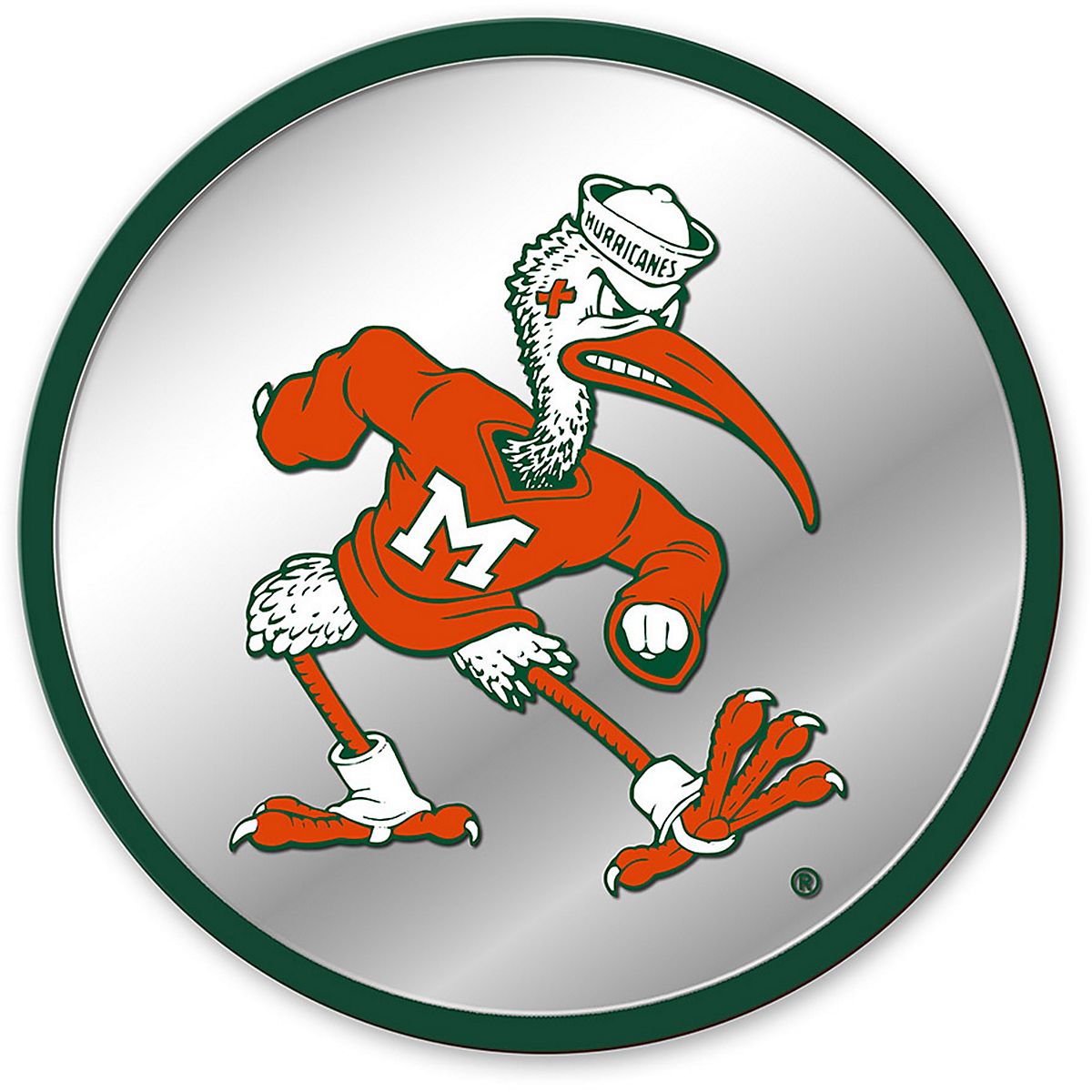 The Fan-Brand University of Miami Mascot Modern Disc Mirrored Wall Sign ...
