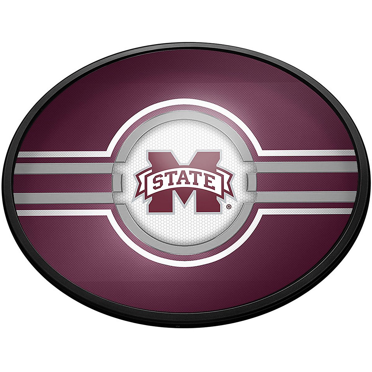 The Fan-Brand Mississippi State University Maroon Oval Slimline Lighted ...
