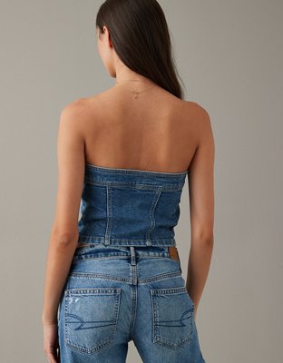 AE Cropped Denim Tube Top