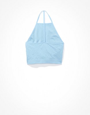 AE Super Seamless Cropped High-Neck Halter Top