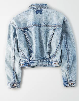 AE Acid Wash Cropped Denim Jacket