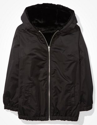 AE Reversible Faux Fur Zip-Up Jacket