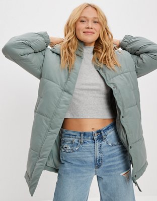 AE Elongated Hooded Puffer Jacket