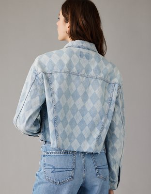 AE x Mean Girls Cropped Argyle Denim Jacket