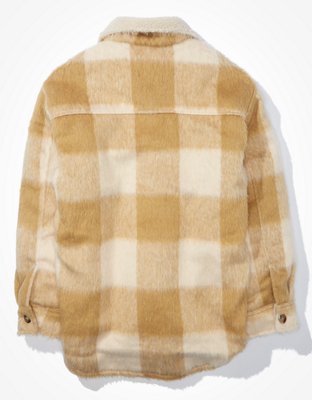 AE Plaid Sherpa-Lined Shacket