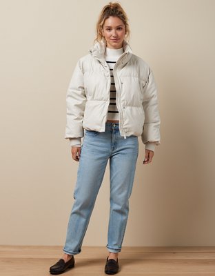 AE Vegan Leather Chill Puffer Jacket | AE