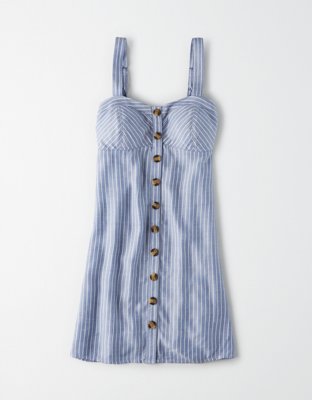 AE Striped Button Front Mini Dress
