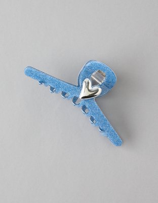 AE Denim-Print Claw Clip