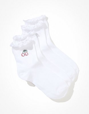 AE Rhinestone Ruffle Boyfriend Sock 2-Pack
