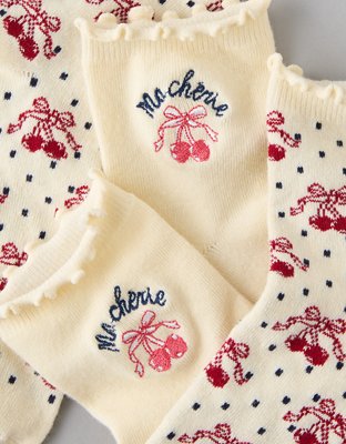 AE Ma Cherie Ruffled Boyfriend Sock 2-Pack