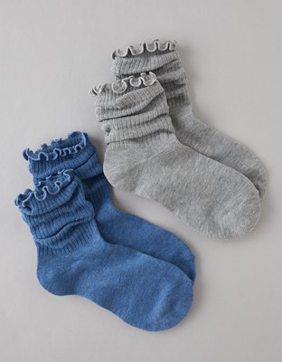 AE Ruffled Crew Socks 2-Pack