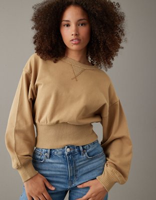 AE Cropped Fitted-Waist Sweatshirt