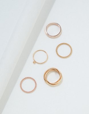 AEO Gold Rings 5-Pack