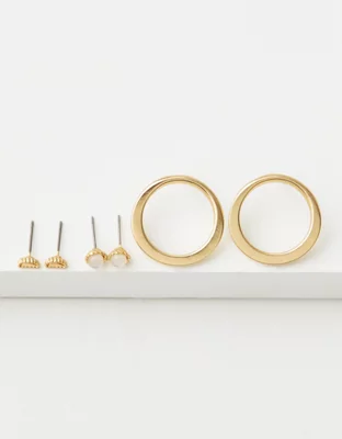 AE Gold Metal Earring 3-Pack