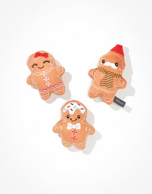 Fringe Gingerbread Dog Toy 3-Pack
