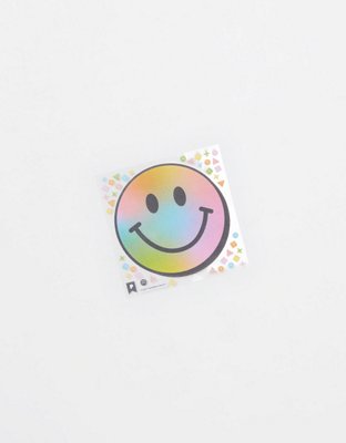 Pipsticks Fuzzy Rainbow Smiley Sticker