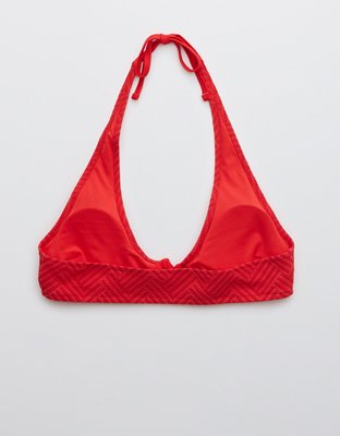 Aerie Jacquard Halter Tie Bikini Top
