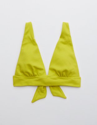 Aerie Waffle Tie Longline Triangle Bikini Top
