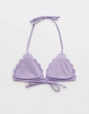 Aerie Waffle Scalloped String Triangle Bikini Top