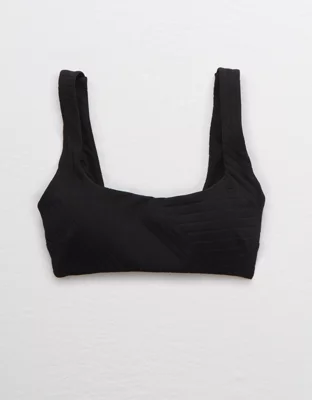 Aerie XO Ribbed Wide Strap Scoop Bikini Top