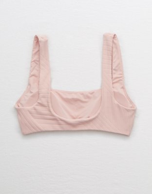 Aerie XO Ribbed Wide Strap Scoop Bikini Top