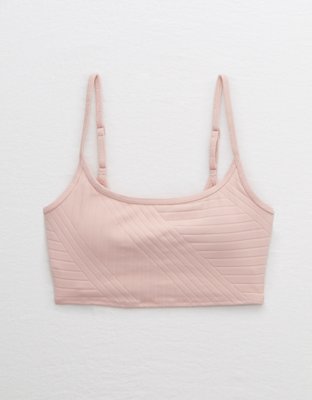 Aerie Xo Ribbed Longline Scoop Bikini Top
