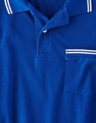 AE Stretch Pique Tipped Pocket Polo