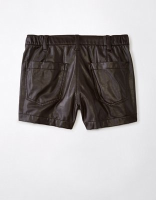 Short ample en cuir végétalien à taille haute AE