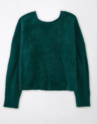 AE Twist-Back Eyelash-Knit Sweater