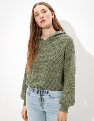 AE Cinched Waist Hooded Sweater | American Eagle