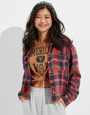 AE Cozy Cabin Cropped Flannel