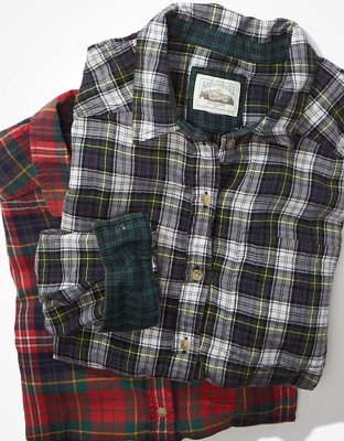 AE Cozy Cabin Cropped Flannel