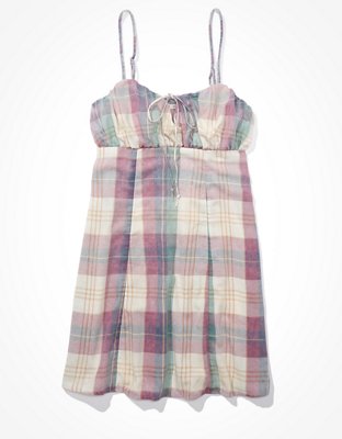 AE Plaid Slip Mini Dress