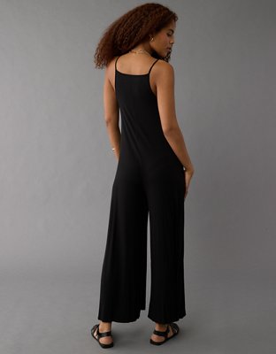 Ae Knit Square Neck Wide Leg Jumpsuit