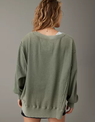 AE Oversized Big Hug Waffle Sweatshirt