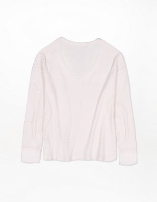Ae Soft And Sexy Plush Long Sleeve V Neck T Shirt