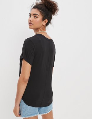 Ae Soft And Sexy V Neck Pocket Tee