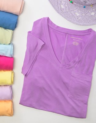 Ae Soft And Sexy V Neck Pocket Tee